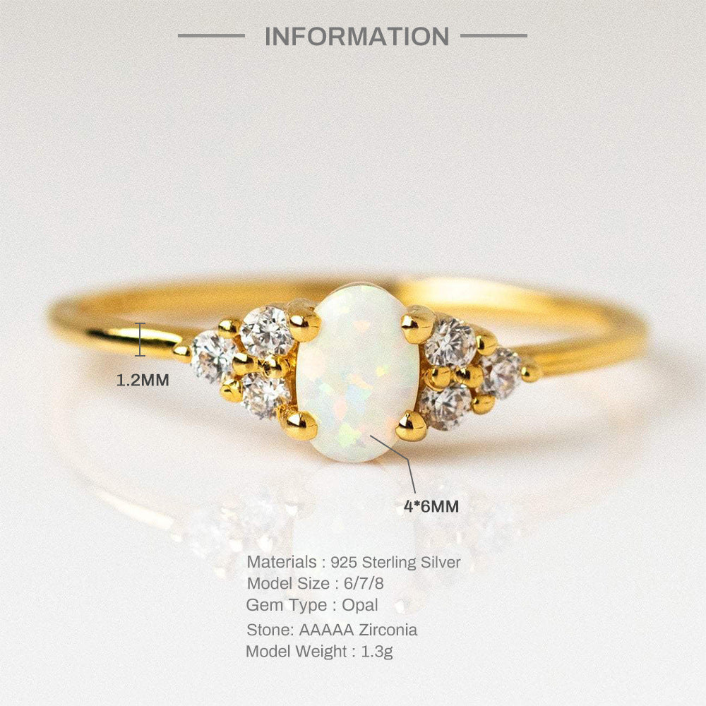 Opal Zirconia Accent Ring | Rings |ZAFARI Studio Jewelry